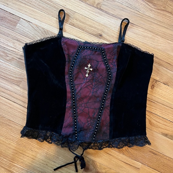 Dark in Love | Tops | Dark In Love Gothic Coffin Corset Top | Poshmark